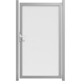 GroJa Einzeltor Ambiente Glas-Sichtschutz satiniert , DIN Links, Silber EV1