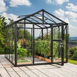 Vitavia Gew&auml;chshaus Zeus Tomatenhaus Schwarz Kombiverglasung, 316x258x250 cm (LxBxH)