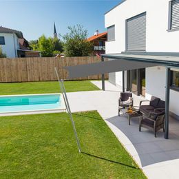 Windhager Sonnensegel CANNES anthrazit Sonnenschutz, 5x5 m, Quadrat