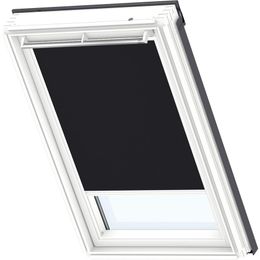 Velux Verdunkelungsrollo Uni Schwarz 3009, CK02, GEL,Manuell,Velux,wei&szlig;e Schiene