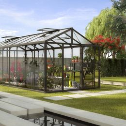 Vitavia Gew&auml;chshaus Zeus Tomatenhaus Schwarz Kombiverglasung, 614x258x250 cm (LxBxH)