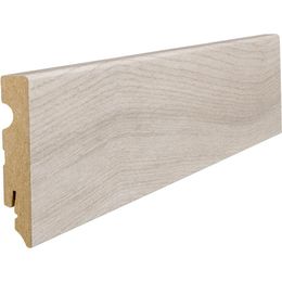 HARO Sockelleiste MDF-foliert Eiche Emilia samtgrau, 2200x15x80 mm