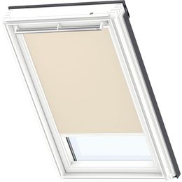 Velux Verdunkelungsrollo Uni Beige 4556, FK08, GGU,Manuell,Velux,wei&szlig;e Schiene