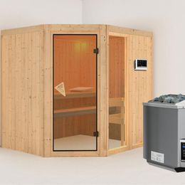 Karibu Sauna Fiona 2, 9 kW ext. Steuerung Easy Bio, ohne Dachkranz