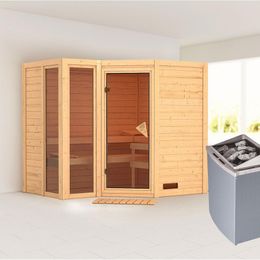 Karibu Sauna Amara, 9 kW int. Steuerung, ohne Dachkranz