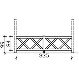 Skan Holz Br&uuml;stung Andreaskreuz, f&uuml;r 4-Eck Pavillons und Terrassen&uuml;berdachungen, Schiefergrau, 335 cm