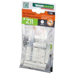 Windhager Aluminium Scharniere f&uuml;r T&uuml;ren 3 St&uuml;ck, Wei&szlig;