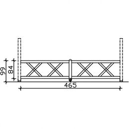 Skan Holz Br&uuml;stung Andreaskreuz, f&uuml;r 4-Eck Pavillons und Terrassen&uuml;berdachungen, Schiefergrau, 465 cm