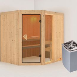 Karibu Sauna Fiona 2, 9 kW int. Steuerung, ohne Dachkranz