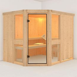 Karibu Sauna Amelia 3, ohne Ofen, ohne Dachkranz