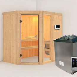 Karibu Sauna Fiona 1, 9 kW ext. Steuerung Easy Finnisch, ohne Dachkranz