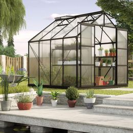 Vitavia Gew&auml;chshaus Uranus Tomatenhaus Schwarz, 6 mm, 258x257x248 cm (LxBxH),HKP (Hohlkammerplatten)