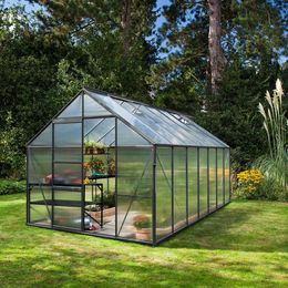 Vitavia Gew&auml;chshaus Merkur Tomatenhaus Schwarz, 4 mm, 445x257x232 cm (LxBxH),HKP (Hohlkammerplatten)