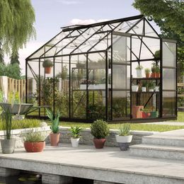 Vitavia Gew&auml;chshaus Uranus Tomatenhaus Schwarz, 3 mm, 321x257x248 cm (LxBxH),ESG (Einscheibensicherheitsglas, kristallklar)