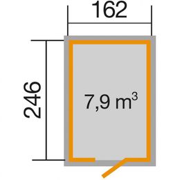 Weka Schwedenhaus naturbelassen, 162x246 cm