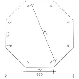 Skan Holz Pavillon Nice Eiche Hell Holzpavillon, 630x630 cm