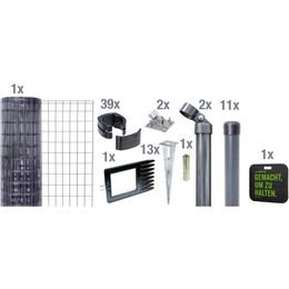 Alberts Schwei&szlig;gitterzaun Set Fix-Clip Pro anthrazit-metallic, 122 cm, 25 m,Aufschrauben