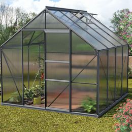 Vitavia Gew&auml;chshaus Merkur Tomatenhaus Schwarz, 6 mm, 258x257x232 cm (LxBxH),HKP (Hohlkammerplatten)