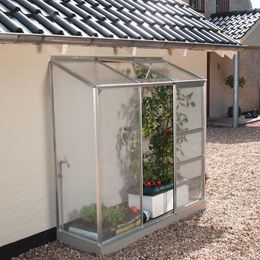 Vitavia Anlehngew&auml;chshaus Styx Tomatenhaus Silber, 4 mm, 69x193x182 cm (LxBxH),HKP (Hohlkammerplatten)