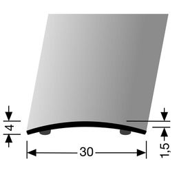 PARKETTFREUND &Uuml;bergangsprofil Alu eloxiert Silber selbstklebend &Uuml;bergangsschiene grau, 100 cm, 1,5 mm,30 mm