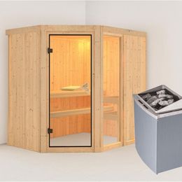 Karibu Sauna Fiona 1, 9 kW int. Steuerung, ohne Dachkranz