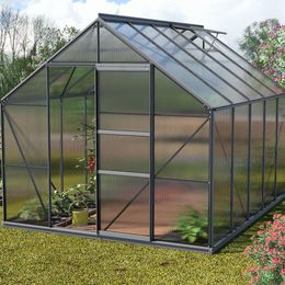 Vitavia Gew&auml;chshaus Merkur Tomatenhaus Schwarz, 6 mm, 321x257x232 cm (LxBxH),HKP (Hohlkammerplatten)