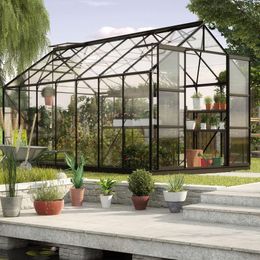 Vitavia Gew&auml;chshaus Uranus Tomatenhaus Schwarz, 3 mm, 445x257x248 cm (LxBxH),ESG (Einscheibensicherheitsglas, kristallklar)
