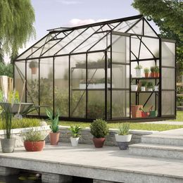 Vitavia Gew&auml;chshaus Uranus Tomatenhaus Schwarz, 6 mm, 383x257x248 cm (LxBxH),HKP (Hohlkammerplatten)