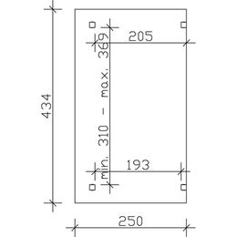 Skan Holz Terrassen&uuml;berdachung Sanremo Terrassendach, 434x250 cm, Natur