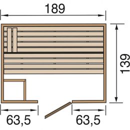 Weka Sauna Massivholzsauna VALIDA, Glast&uuml;r, 189x139 cm