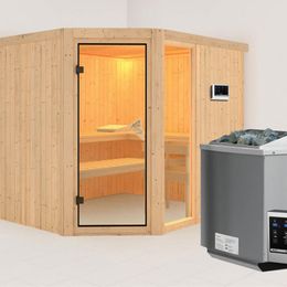 Karibu Sauna Fiona 3, 9 kW ext. Steuerung Easy Bio, ohne Dachkranz