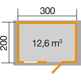Weka Gartenhaus Premium 28 FT naturbelassen Gartenh&uuml;tte, 300x200 cm