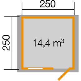 Weka Gartenhaus Premium 28 FT naturbelassen Gartenh&uuml;tte, 250x250 cm