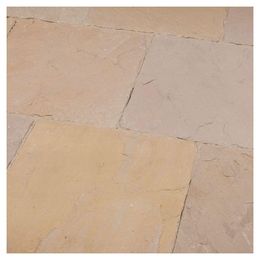 Seltra Natursteine Terrassenplatten MANDRA EXTRA satiniert Sandstein gelb-hellbeige, 30x30x3 cm