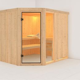 Karibu Sauna Fiona 3, ohne Ofen, ohne Dachkranz