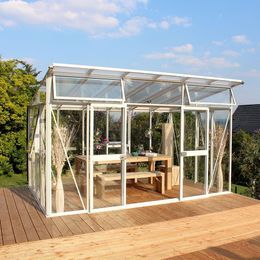 Vitavia Gew&auml;chshaus Aura Tomatenhaus Kombiverglasung Weiss, 295x393x242 cm (LxBxH)