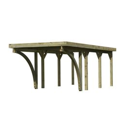 Karibu Einzelcarport Classic mit Rundbogen Unterstand, Stahl-Dachplatten, 2 Rundb&ouml;gen,318x670 cm