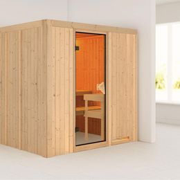 Karibu Sauna Daria, ohne Ofen, bronziert,Ganzglast&uuml;r,ohne Dachkranz
