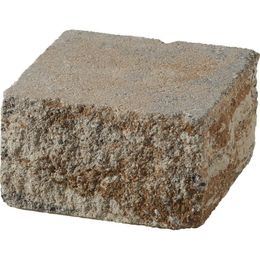 KANN Bruchsteinmauer Vermont muschelkalk-nuanciert Mauerabdecksteine, Halbende (25x25 cm)