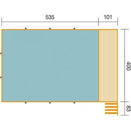 Weka Massivholzpool 595 Swimmingpool inkl. Folie blau, 400x636 cm