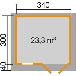 Weka Gartenhaus 163 naturbelassen Gartenh&uuml;tte, 340x300 cm