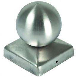 TETZNER & JENTZSCH T&J Pfostenabdeckung Kugel aus Metall, Kugel Edelstahl, 7x7 cm