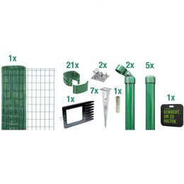 Alberts Schwei&szlig;gitterzaun Set Fix-Clip Pro gr&uuml;n, 102 cm, 10 m,Aufschrauben