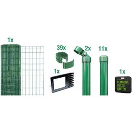 Alberts Schwei&szlig;gitterzaun Set Fix-Clip Pro gr&uuml;n, 153 cm, 25 m,Einbetonieren