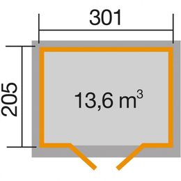 Weka Ger&auml;tehaus 122 schwedenrot Ger&auml;teschuppen, 300x205 cm