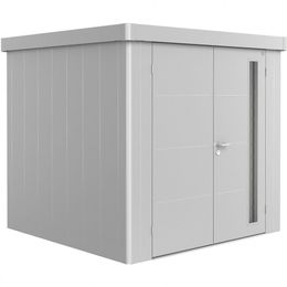 BioHort Ger&auml;tehaus Neo silber-metallic Ger&auml;teschuppen, Doppelt&uuml;r, 2B (236x236 cm)
