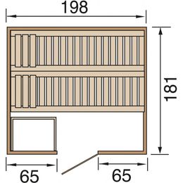 Weka Sauna Massivholzsauna BERGEN Premium, Glast&uuml;r, 198x181 cm