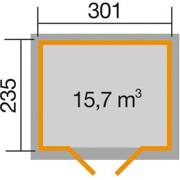 Weka Ger&auml;tehaus 122 schwedenrot Ger&auml;teschuppen, 300x235 cm