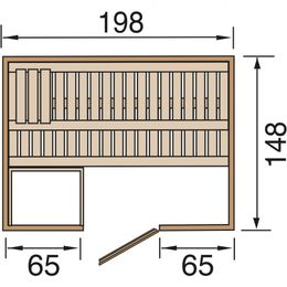 Weka Sauna Massivholzsauna BERGEN Premium, Glast&uuml;r, 198x148 cm