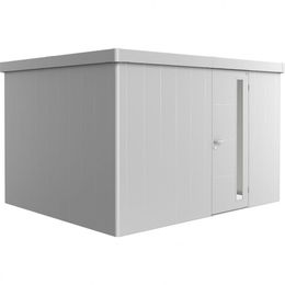 BioHort Ger&auml;tehaus Neo silber-metallic Ger&auml;teschuppen, Standardt&uuml;r, 3D (348x292 cm)